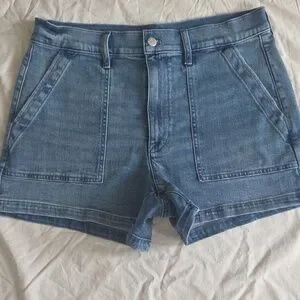 J. Crew | Shorts | J Crew Blue Utility Denim Button Fly Light Wash ...